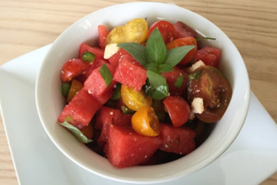 Watermelon & Heirloom Tomato Salad with Hatch Chile Vinaigrette ...