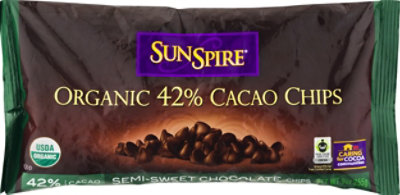 SunSpire Chocolate Chips Organic Semi-Sweet - 9 Oz - Haggen