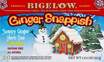 Bigelow Herbal Tea Caffeine Free with Lemon Ginger Snappish - 20 Count ...