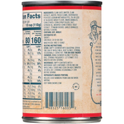 Snows Clam Chowder Condensed New England - 15 Oz - albertsons