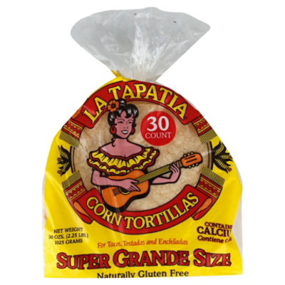 La Tapatia Tortillas Corn Super Grande Size 30 Count - 36 Oz - safeway
