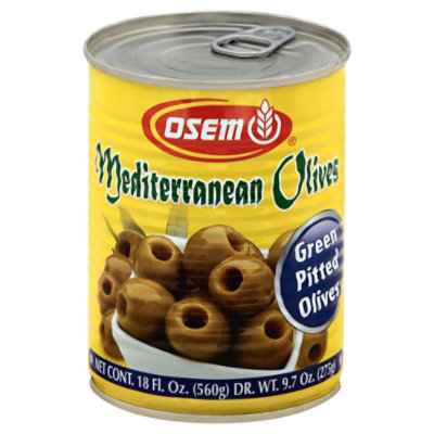 Osem Olives Mediterranean Green Pitted - 18 Oz - acmemarkets