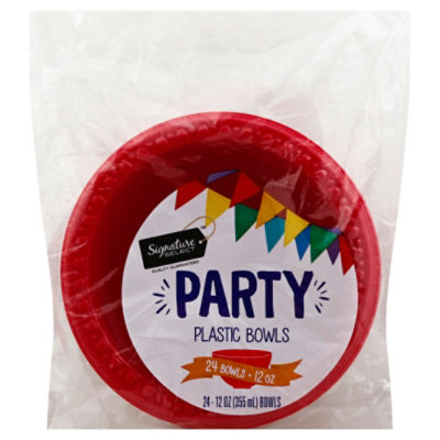Signature SELECT Bowls Plastic Party Blue 12 Ounces Wrapper - 24 Count ...