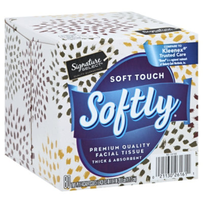 Signature SELECT Facial Tissue Softly Soft Touch 2 Ply White Box - 80 ...