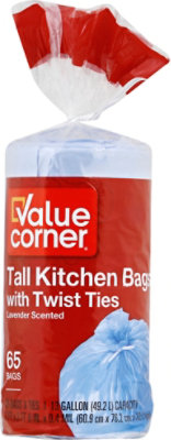 Value Corner Kitchen Bag Tall Lavender Scented - 65 Count - acmemarkets