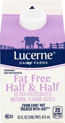 Lucerne Half And Half Ultra Pasteurized Fat Free - 16 Fl. Oz. - Balducci's
