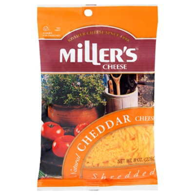 Millers Cheese Shredded Cheddar - 8 Oz - starmarket
