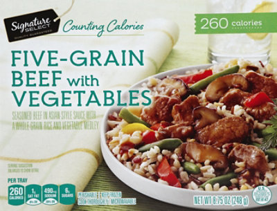 Signature SELECT Frozen Meal Five Grain Beef & Vegetables - 8.75 Oz ...