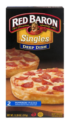 Red Baron Pizza Deep Dish Pepperoni Microwaveable Frozen - 12 Oz ...
