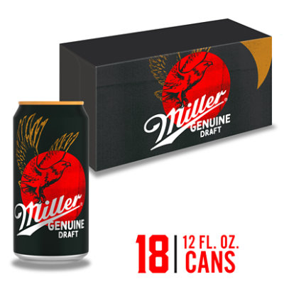 Miller Genuine Draft Beer American Style Lager 4.6% ABV Cans - 18-12 Fl ...