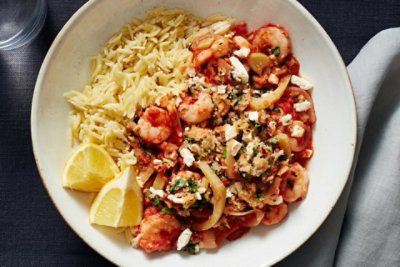 Greek Baked Shrimp and Feta with Orzo - Recipe by Plated | Albertsons