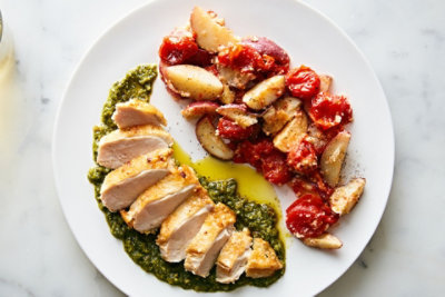 Pesto Chicken with Roasted Potatoes and Parmesan | ACME Markets
