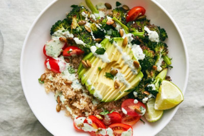 Roasted Broccoli and Quinoa Bowls with Pepitas and Chile-Lime Yogurt ...