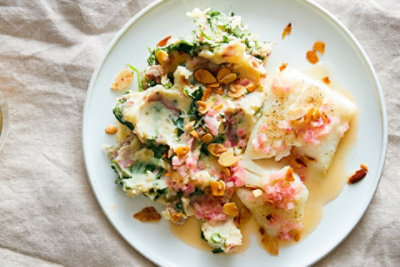 Roasted Cod with Lemon-Butter Sauce and Parmesan Mashed Potatoes ...