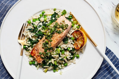Salmon with Salsa Verde and Israeli Couscous | Albertsons