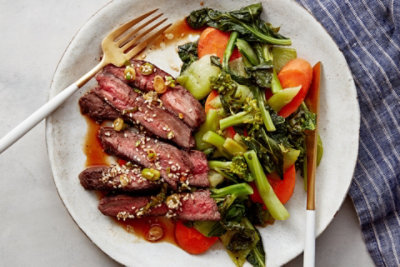 Seared Steak With Toasted Sesame Sauce And Bok Choy Stir Fry Safeway