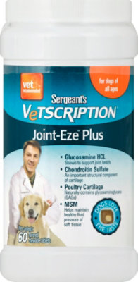 Sergeants Vetscription Joint-Eze Plus Chewable Tablets Bottle - 60 ...