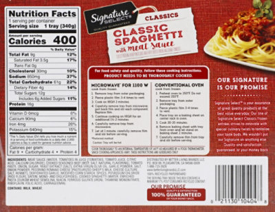 Signature SELECT Classics Spaghetti With Meat Sauce - 12 Oz - safeway