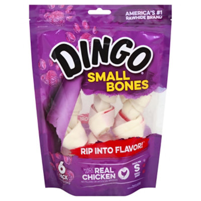 Dingo Meat in the Middle Meat and Rawhide Chew Small Bone Bag 6 Count ...