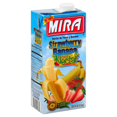 MIRA Fruit Nectar Strawberry Banana Brick - 33.8 Fl. Oz. - Albertsons