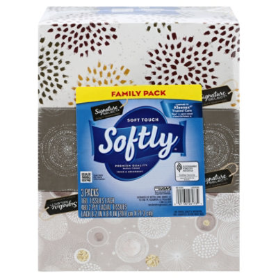 Signature SELECT Softly Facial Tissue Soft Touch 2 Ply Family Pack ...