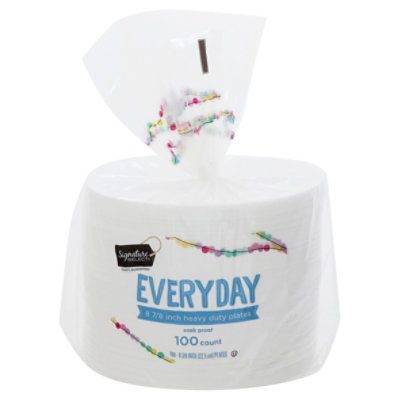 Signature SELECT Everyday Soak Proof 8.88 Inch White Foam Plates - 100 ...