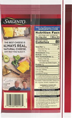 Sargento Cheese Slices Deli Style Natural Sharp Cheddar 11 Count - 8 Oz ...