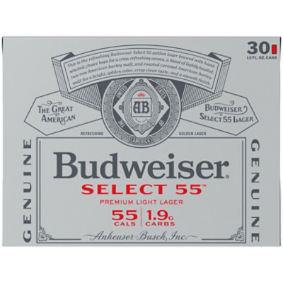 Budweiser Select 55 Light Beer In Cans - 30-12 Fl. Oz. - vons