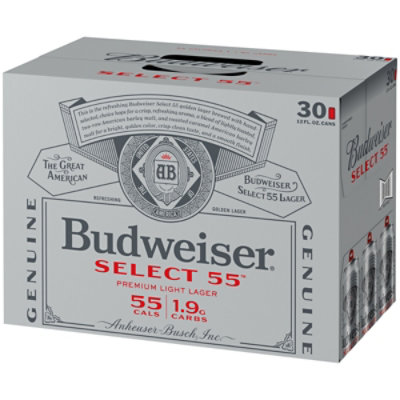 Budweiser Select 55 Light Beer In Cans - 30-12 Fl. Oz. - albertsons
