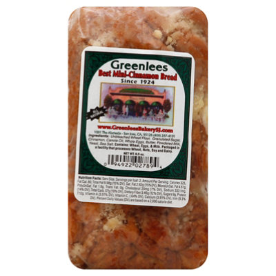 Greenlees Bakery Bread Cinnamon Mini - Each - safeway