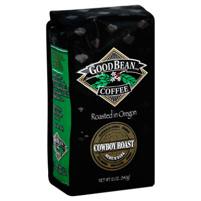 GoodBean Coffee Coffee Whole Bean Medium-Dark Roast Cowboy Roast - 12 ...