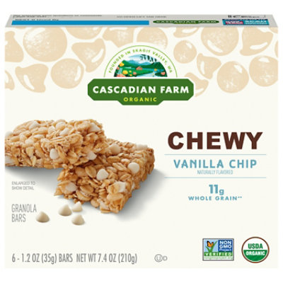 Cascadian Farm Organic Granola Bars Chewy Vanilla Chip - 6-1.2 Oz - carrsqc