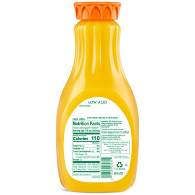 Tropicana Pure Premium Low Acid No Pulp 100% Orange Juice with Vitamins ...