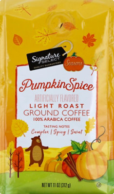 Signature SELECT Coffee Arabica Ground Light Roast Pumpkin Spice - 11 ...