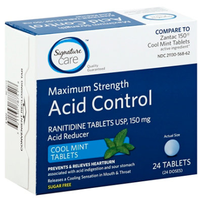 Signature Care Acid Reducer 150 Ranitidine 150mg Maximum Strength Cool ...