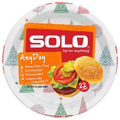 SOLO Plates Paper Heavy Duty 10 Inch Bag - 22 Count - Albertsons