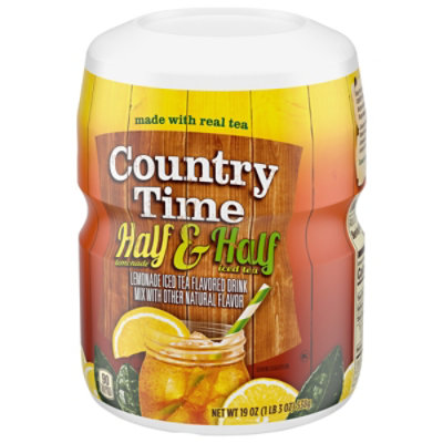 Country Time Half & Half Lemonade Iced Tea Naturally Flavored Powdered ...