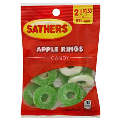 Sathers Gummallos Apple Ring Candy Naturally & Artificially Flavored ...