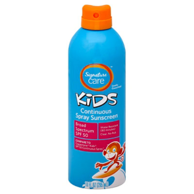 Signature Care Kids Sunscreen Continuous Spray Water Resistant SPF 50 ...