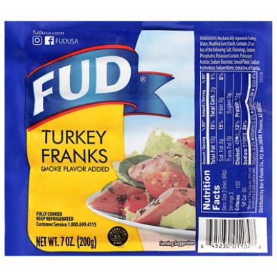 Fud Turkey Franks - 7 Oz - albertsons