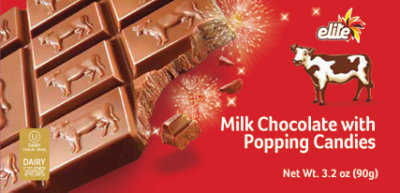 Elite Milk Chocolate With Poppong Candies - 3 Oz - kingsfoodmarkets