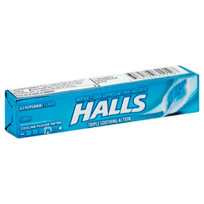 Halls Cough Drops Ice Peppermint Menthol - 9 Drops - safeway