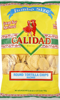Calidad Tortilla Chips Nachos Round Jumbo Size - 28 Oz - Pavilions