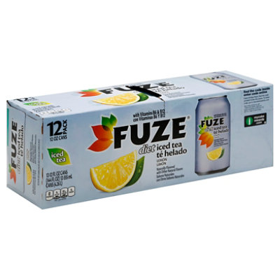 Fuze Diet Tea Iced Black Lemon Flavored In Can - 12-12 Fl. Oz. - jewelosco