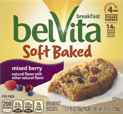 belVita Breakfast Biscuits Soft Baked Mixed Berry - 5-1.76 Oz - safeway