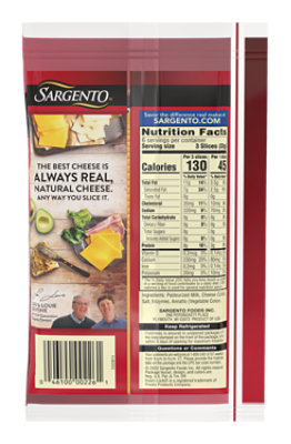 Sargento Cheese Slices Ultra Thin Sharp Cheddar 18 Count - 6.84 Oz - Carrs