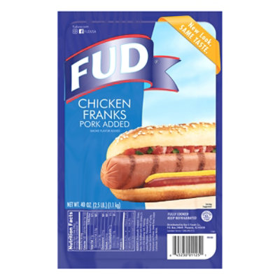 Fud Chicken And Pork Franks - 40 Oz - safeway