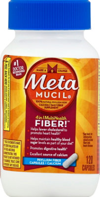 Metamucil Fiber Supplement 4 in 1 MultiHealth + Calcium Psyllium ...