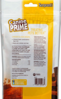 Sergeants Canine Prime Dog Treats Chicken Kiwi Wraps Pouch - 3.5 Oz - Safeway