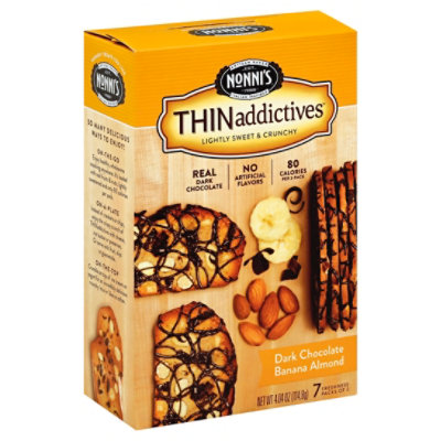 Nonnis THINaddictives Almond Thins Dark Chocolate Banana - 7 Count - Carrs